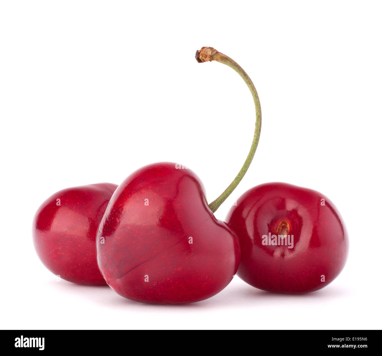 Heart shaped cherry berries isolated on white background cutout Stock ...