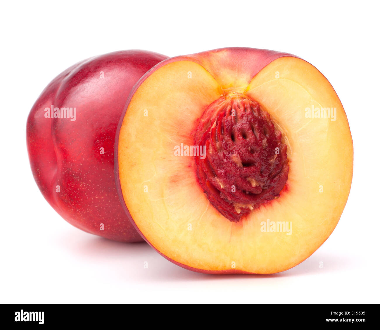 Nectarine fruit isolated on white background cutout Stock Photo - Alamy