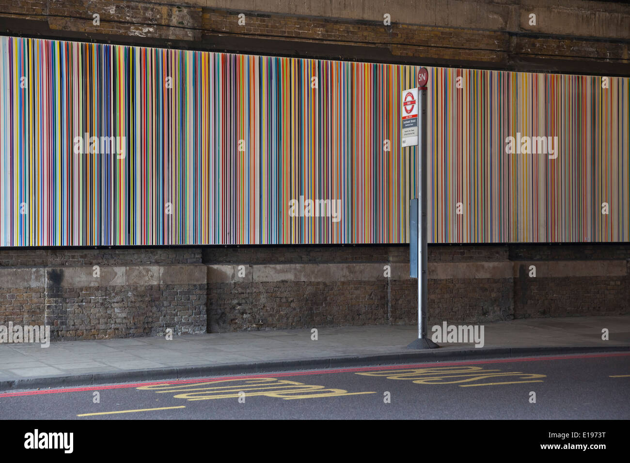 Colourful Southwark Street Bus Stop, Blackfriars, London Stock Photo ...
