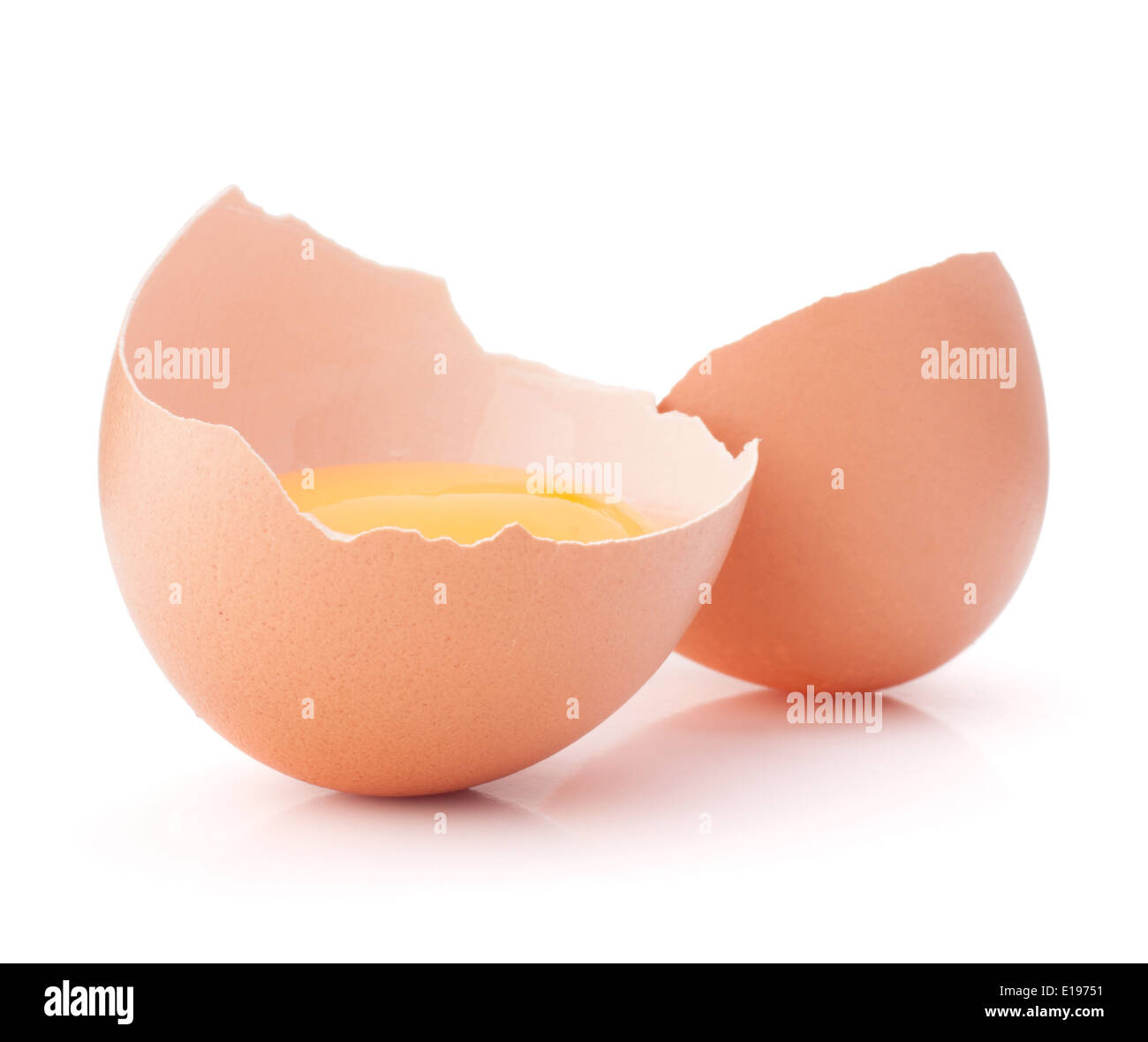 Breaking egg isolated on white background cutout Stock Photo - Alamy