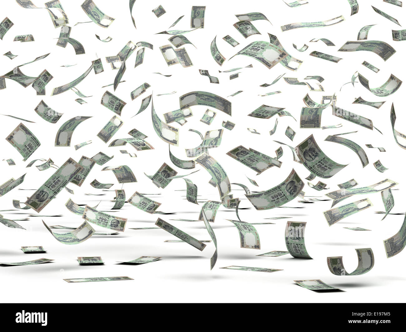 Flying Indian Rupee (isolated with clipping path Stock Photo - Alamy