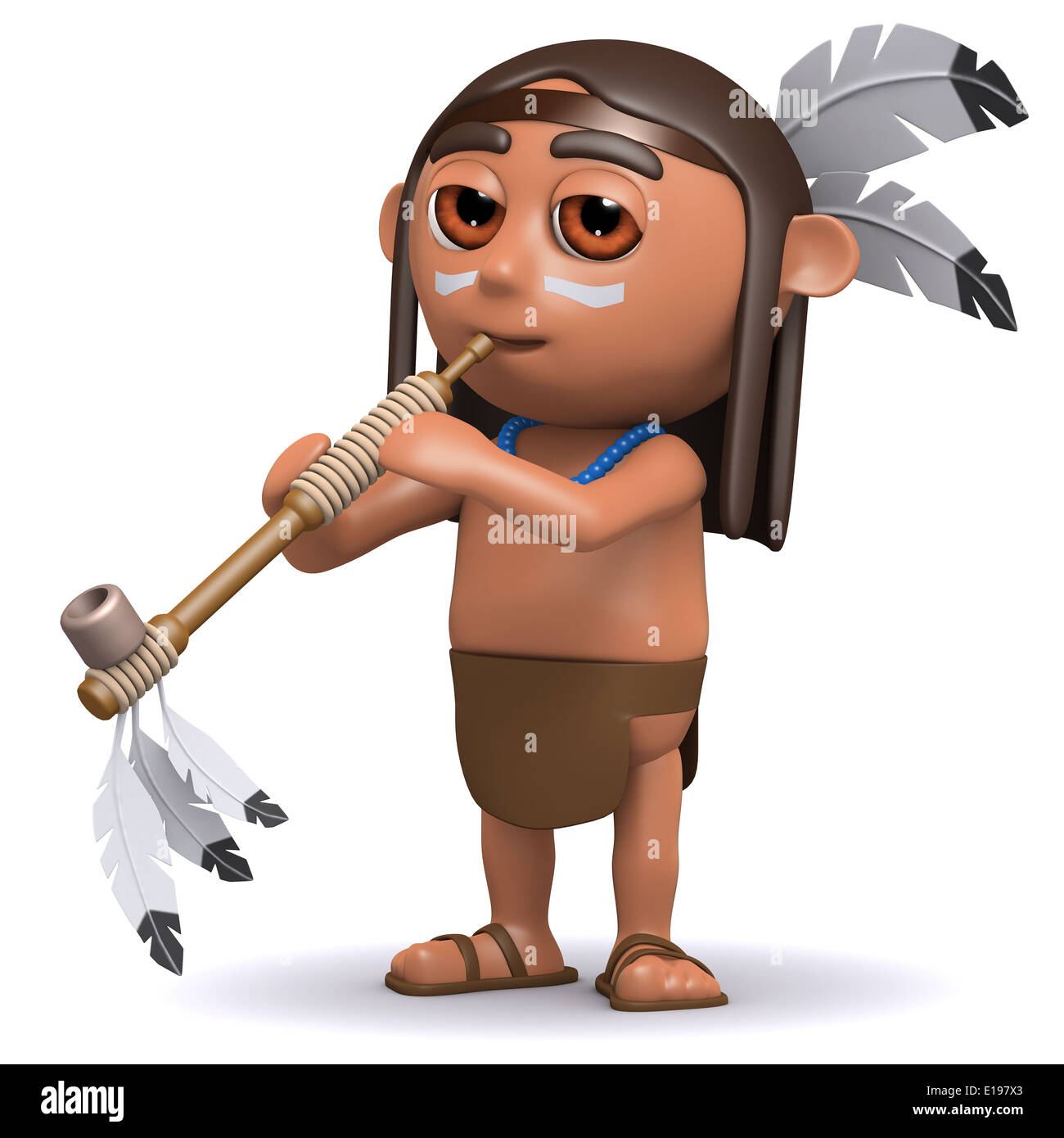 Native american smoking peace pipe hi-res stock photography and images ...