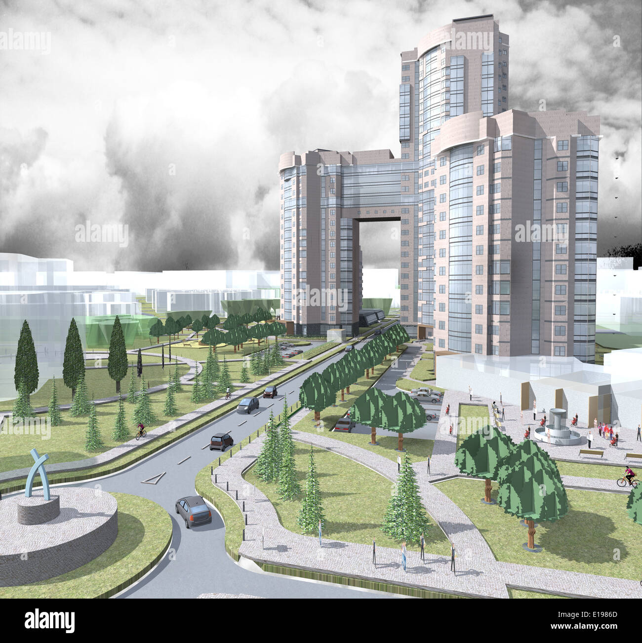 Moscow, Russia. Project new residential building Stock Photo - Alamy