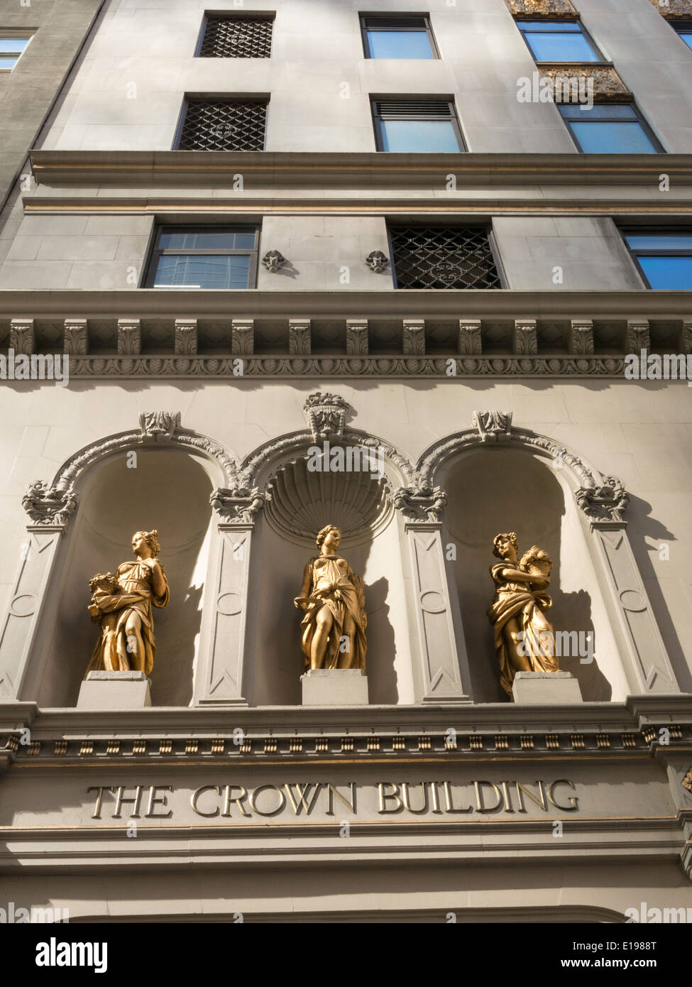 Architectural Detail on The Crown Building, NYC Stock Photo - Alamy