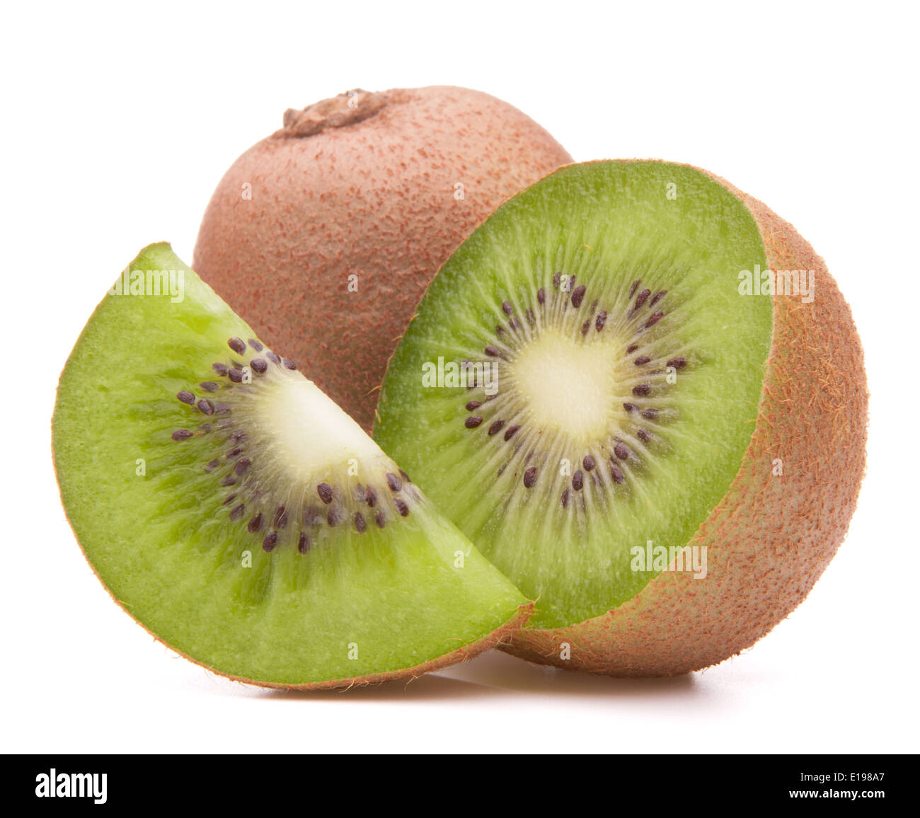 Sliced kiwi fruit segment isolated on white background cutout Stock ...