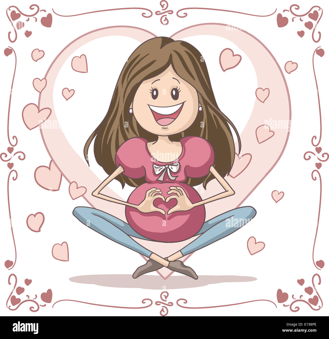 Pregnant Woman - Vector Cartoon Stock Photo - Alamy