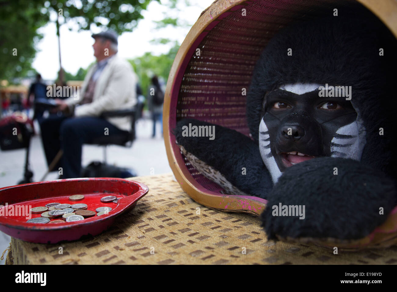 Cat man street performer amusing adults and enthralling children from ...