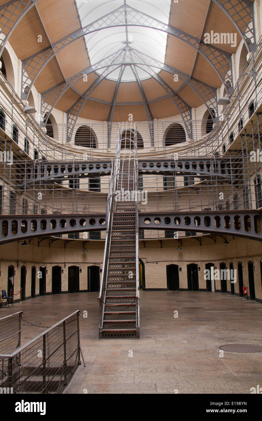 Central Hall or cell block in Kilmainham Gaol where many of the ...