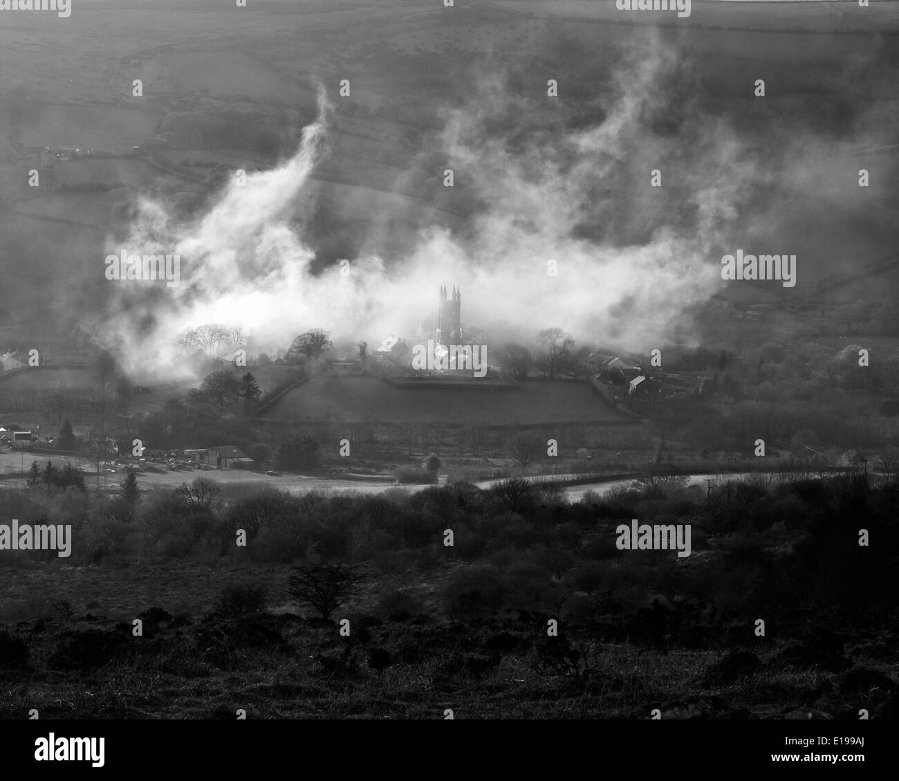 Rural villages in devon Black and White Stock Photos & Images - Alamy