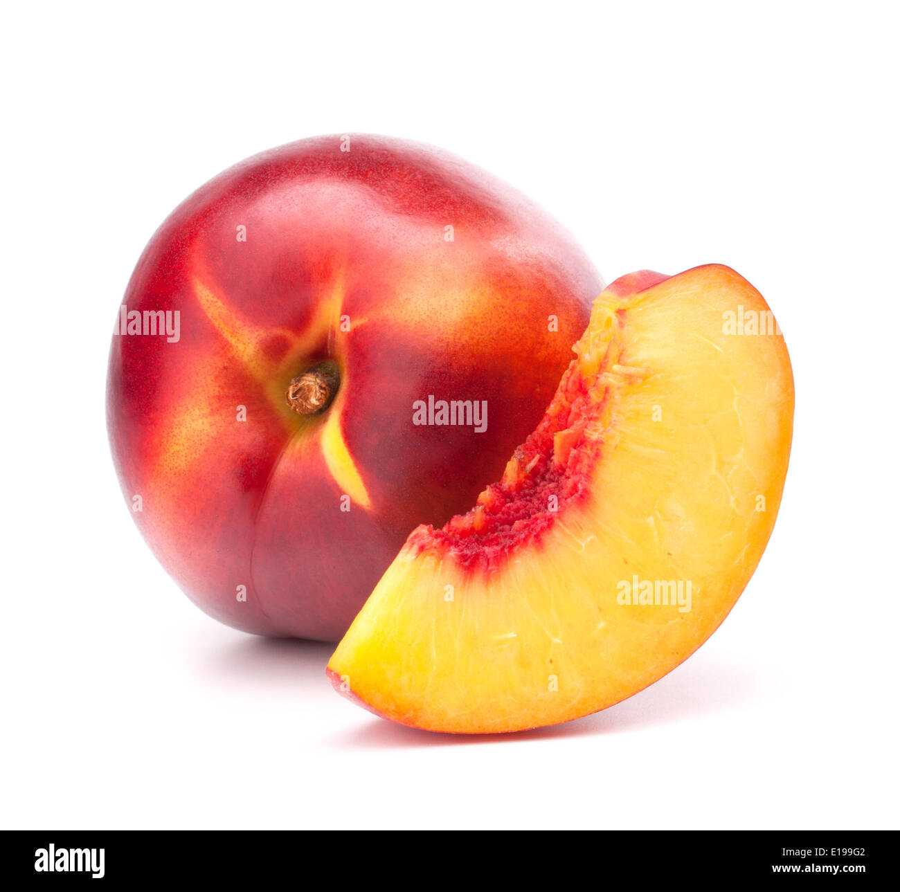 Nectarine fruit isolated on white background cutout Stock Photo - Alamy