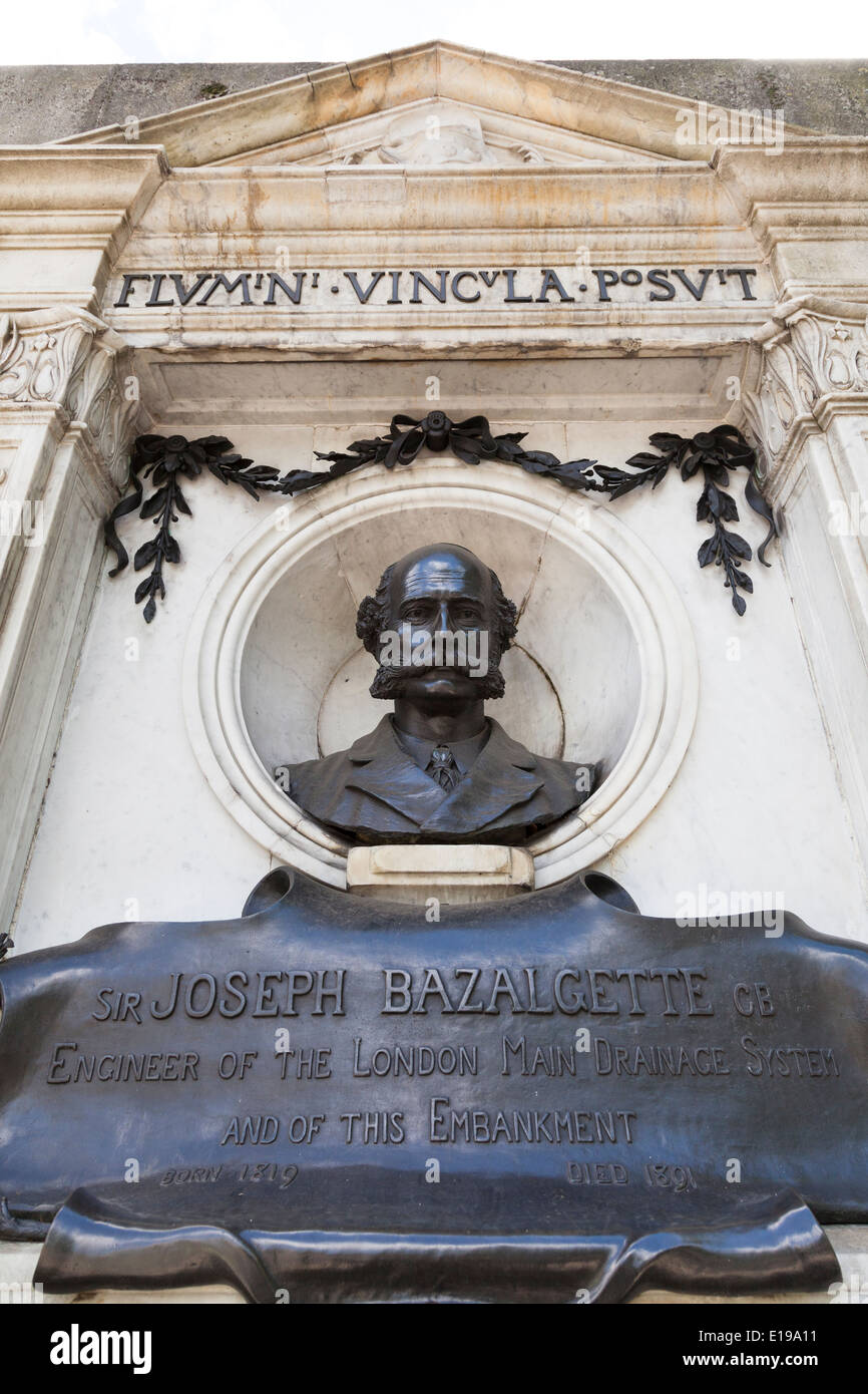 Bust memorial to Sir Joseph Bazalgette engineer of the London Main ...