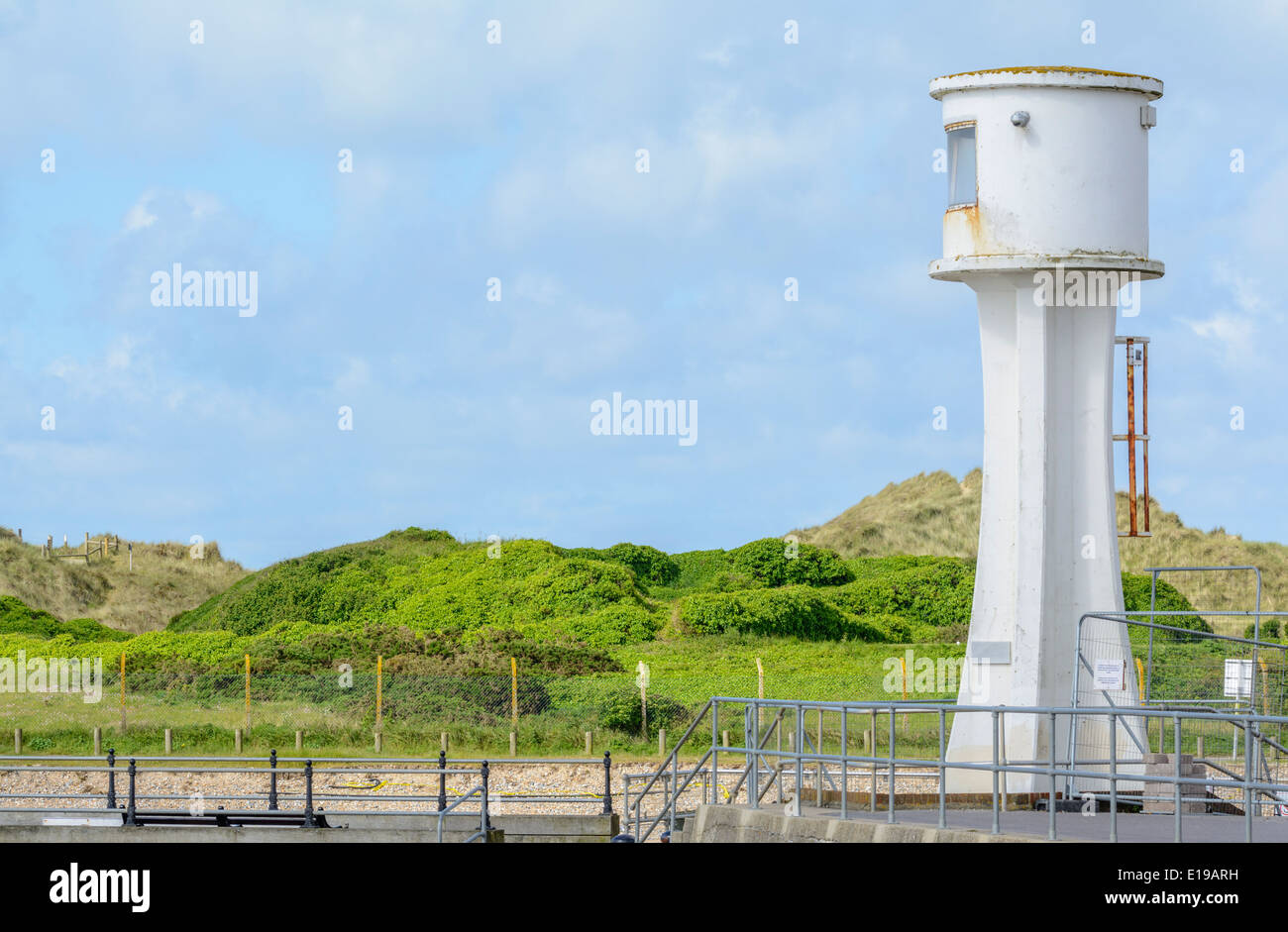 White lighthouse in Littlehampton, West Sussex, England, UK Stock Photo ...