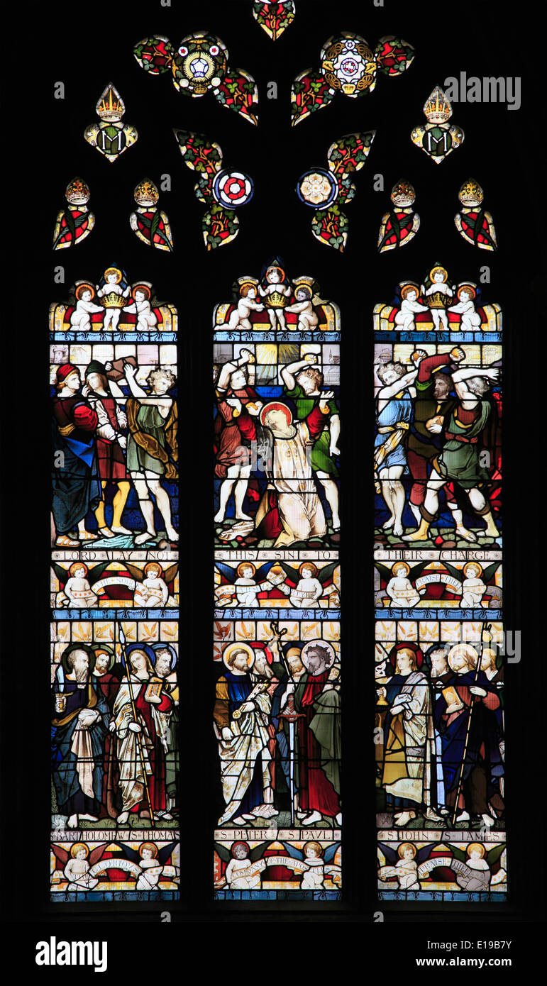 Ireland, Dublin, St Patrick's Cathedral, stained glass window Stock ...