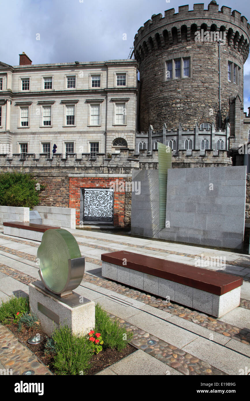 Ireland, Dublin, Castle, Garda Memorial Garden Stock Photo - Alamy