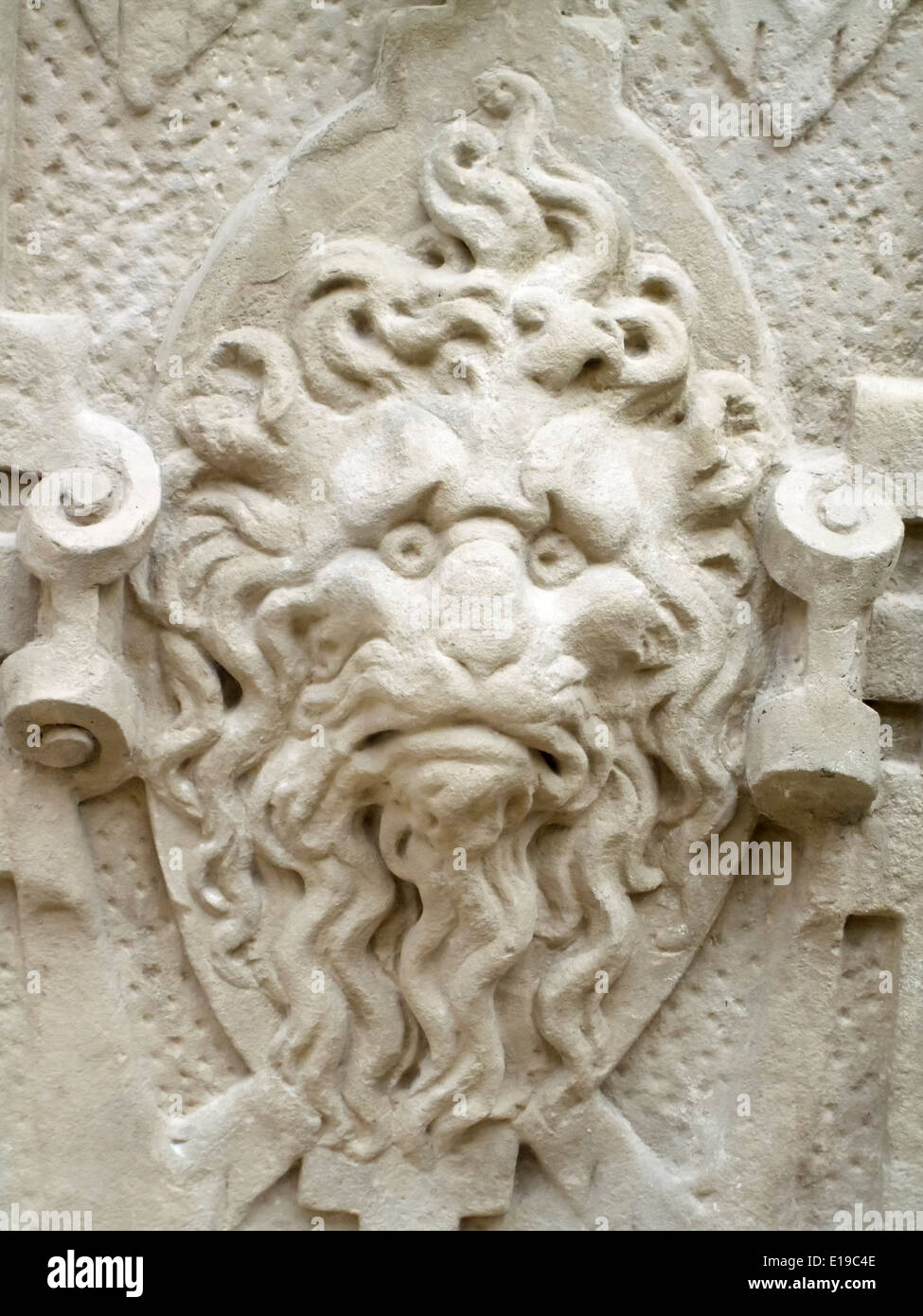 Bas relief of a lion in a museum Stock Photo - Alamy
