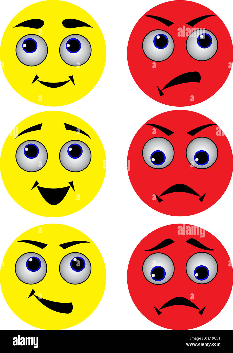 Vector set of eyes with different expressions of emotion Stock Photo ...