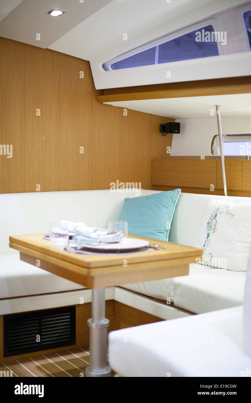 Interiors of a speedboat Stock Photo - Alamy