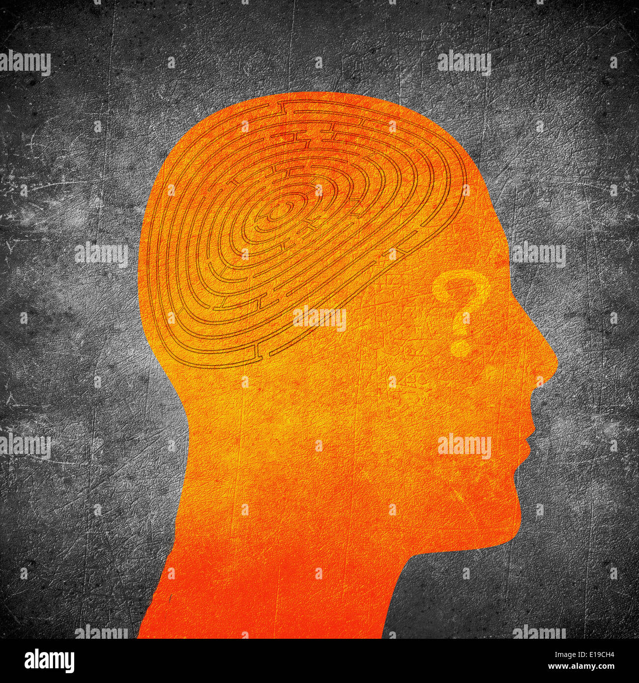 orange human head with labyrinth brain Stock Photo - Alamy orange human head with labyrinth brain Stock Photo - Alamy