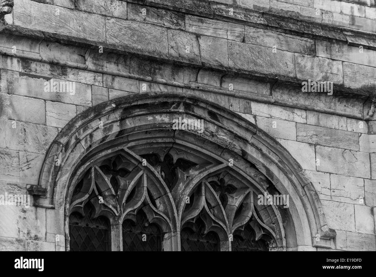 Closeup of an old church window in black and white Stock Photo - Alamy