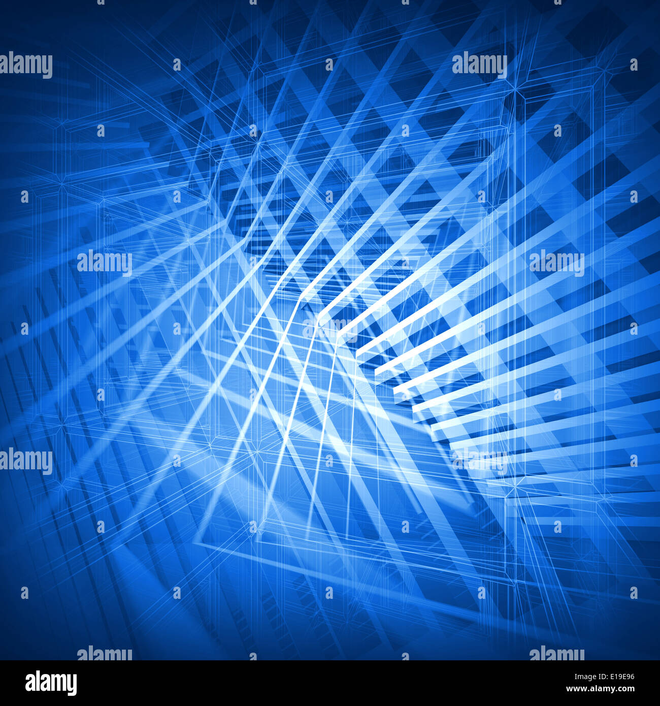 Abstract blue 3d background with geometric pattern Stock Photo - Alamy
