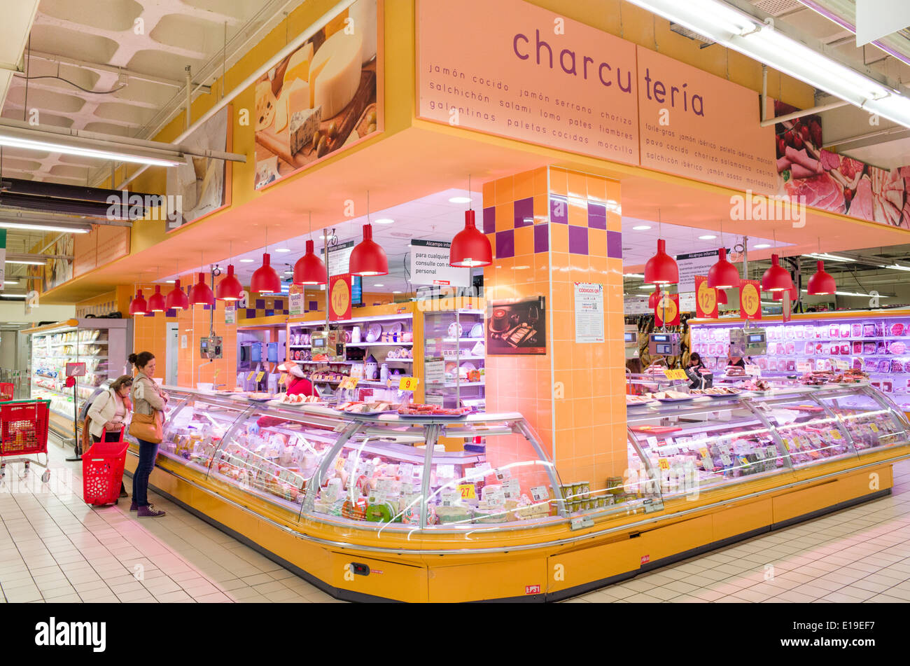 Charcuterie at Alcampo supermarket, Madrid, Spain Stock Photo - Alamy