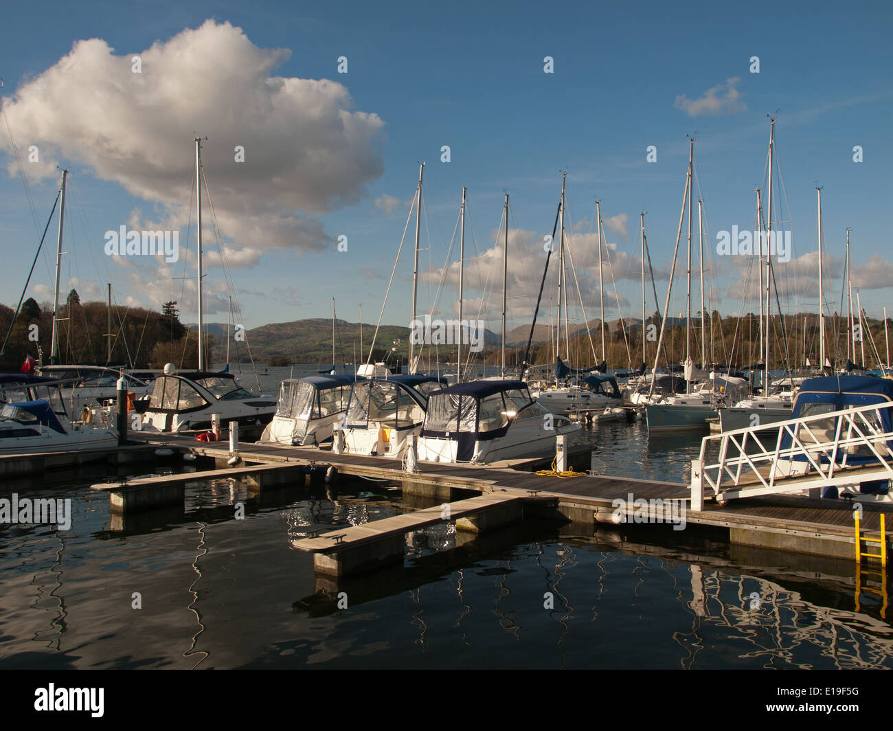 Bowness-on-Windermere marina Lake District Cumbria England UK Stock ...