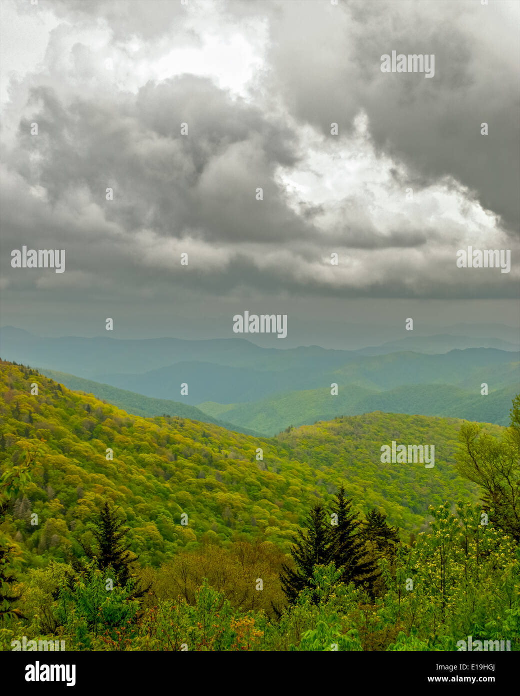 Clouds Over the Blue Ridge Mountains Stock Photo - Alamy