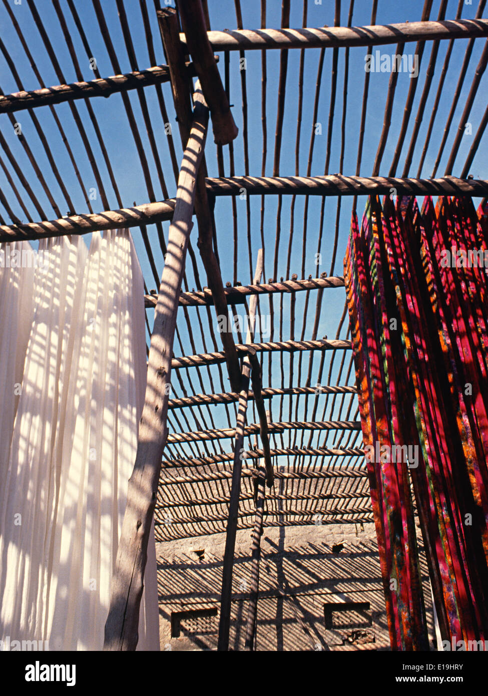 Cloth drying frame in Gujarat India Stock Photo - Alamy
