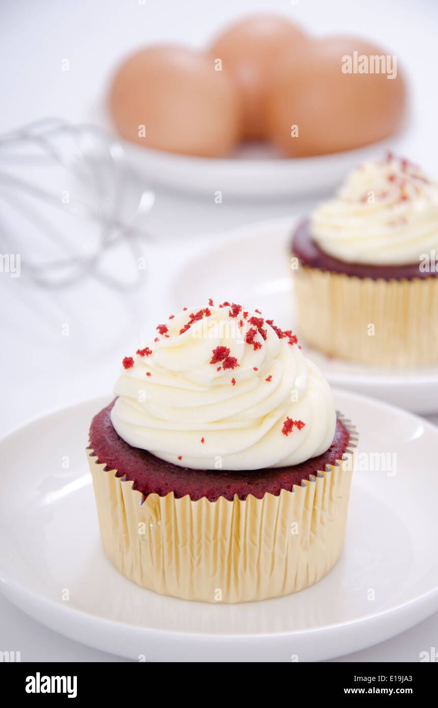 Red velvet cupcake with background Stock Photo - Alamy