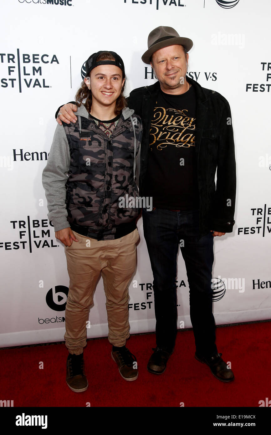 Photographer Danny Clinch (R) and son attend the world premiere of ...