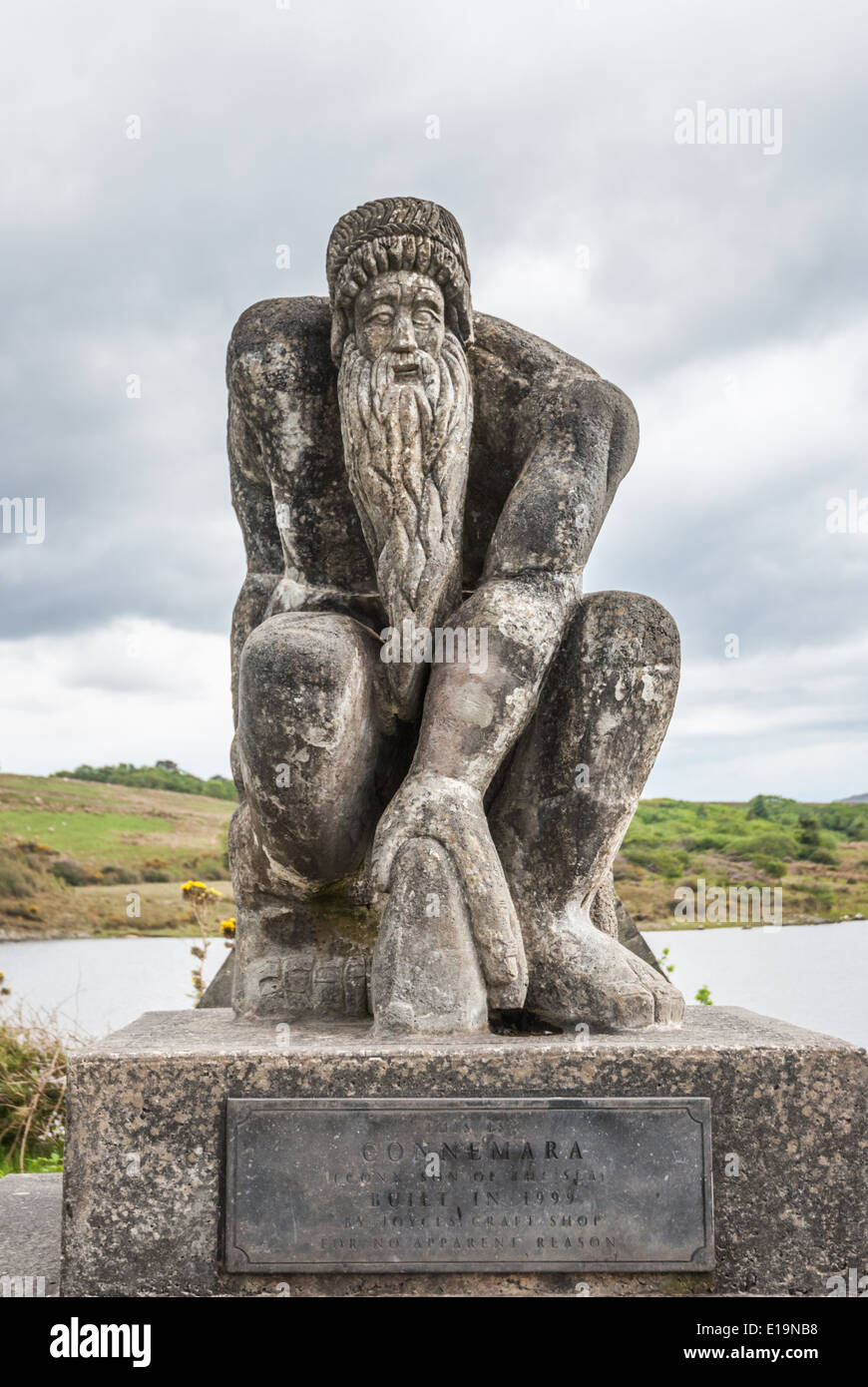Statue of `Connemara man' Stock Photo - Alamy
