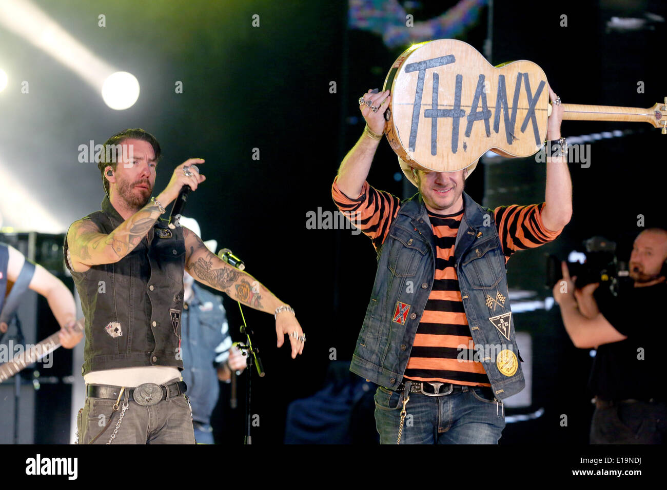 Monte Carlo, Monaco. 27th May, 2014. Singers of German band The ...