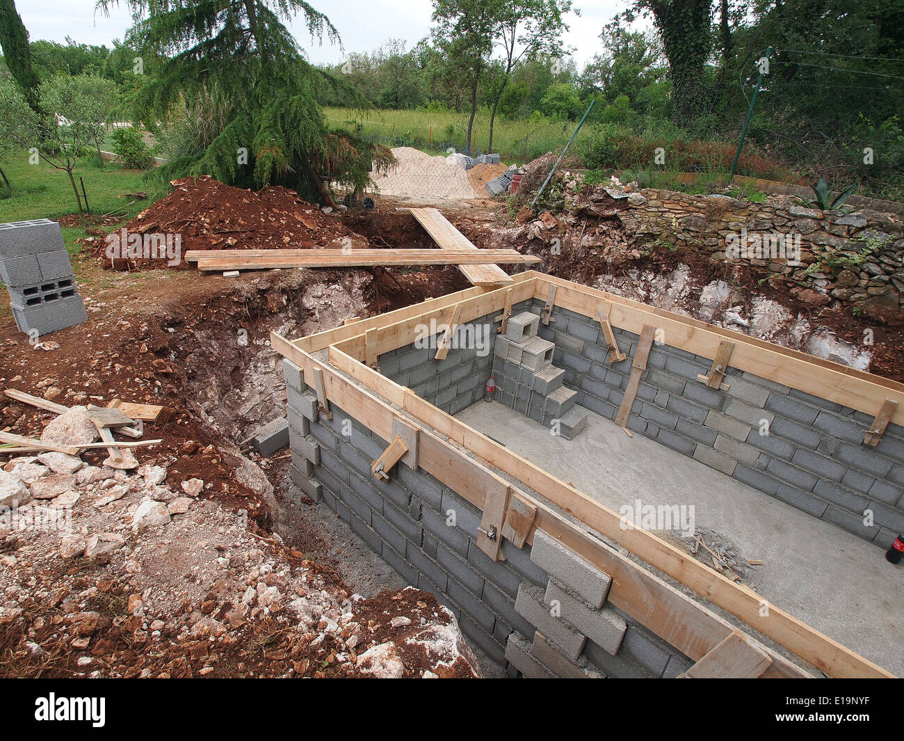 A Swimming Pool under construction Stock Photo - Alamy