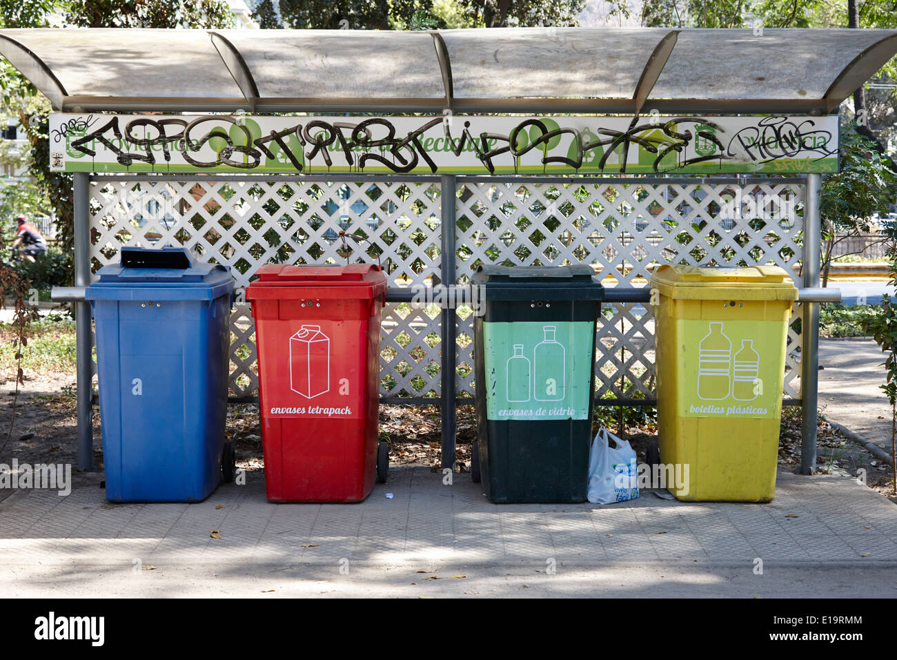 recycling bins in communal area providencia Santiago Chile Stock Photo ...
