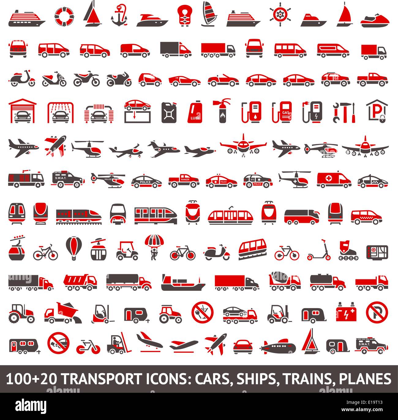 100 AND 20 Transport red icons Stock Vector Image & Art - Alamy