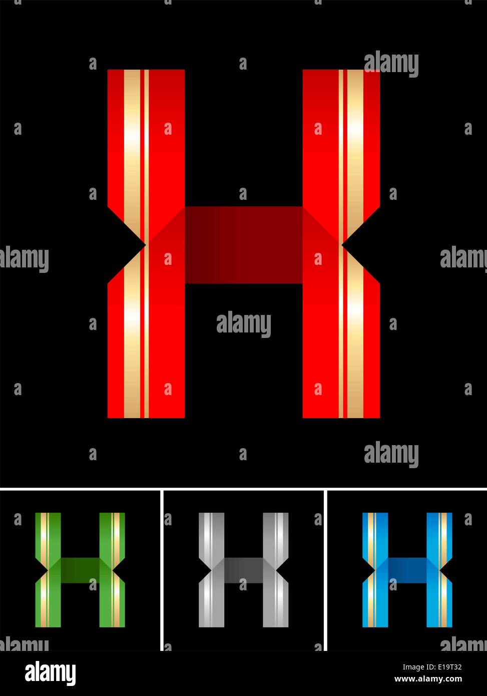 Origami font from coloured set paper ribbon-Latin letter X Stock Vector ...