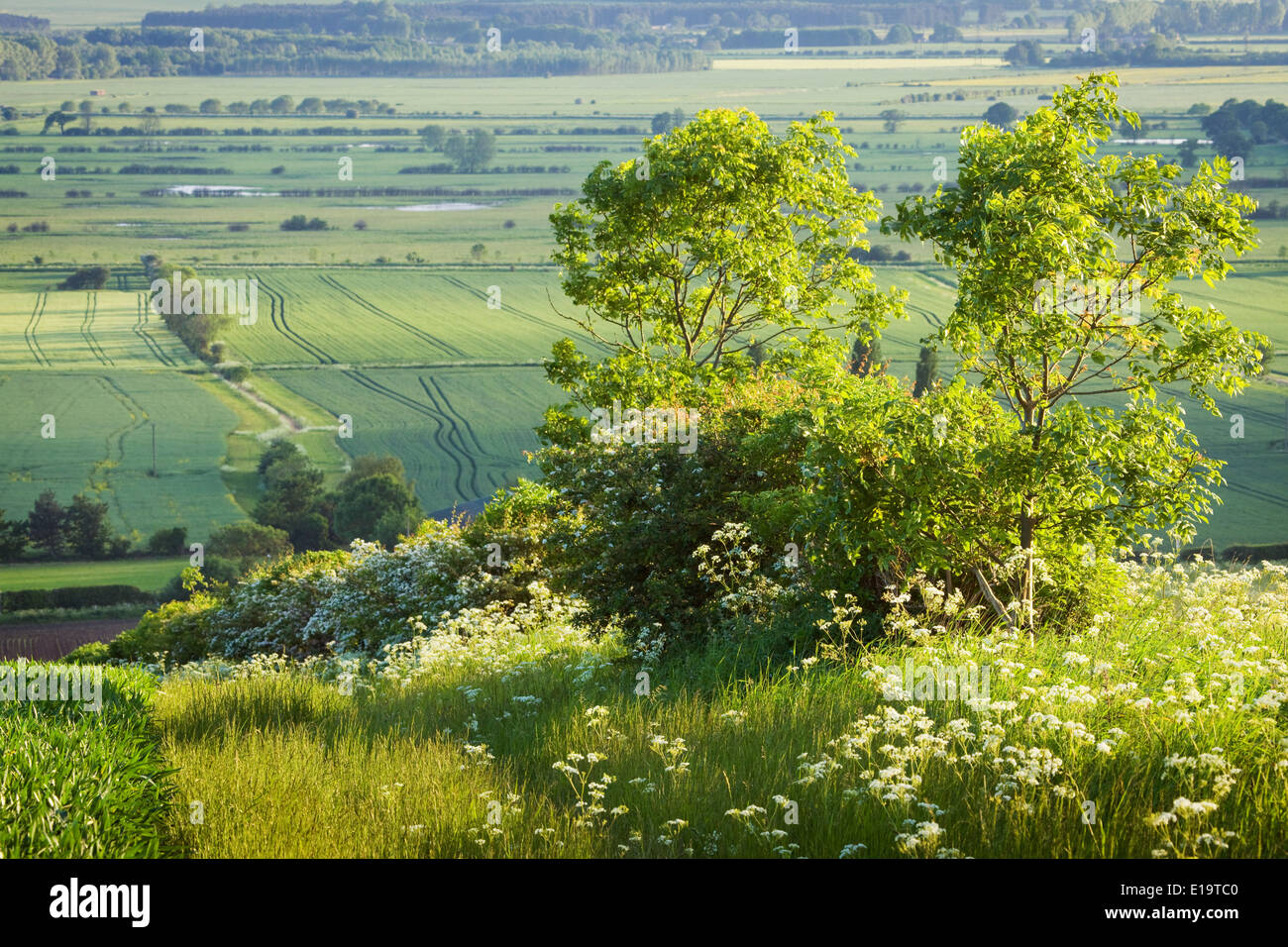 The Ancholme Valley above the village of Bonby, North Lincolnshire, UK ...