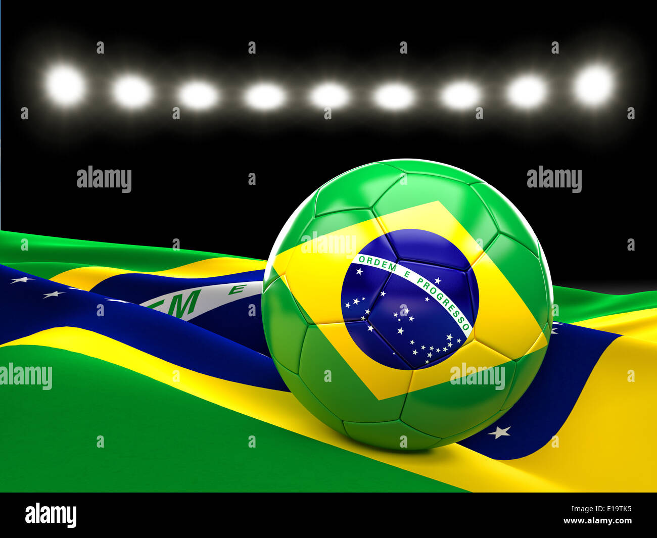 Brazil soccer ball 3d image on white Stock Photo - Alamy