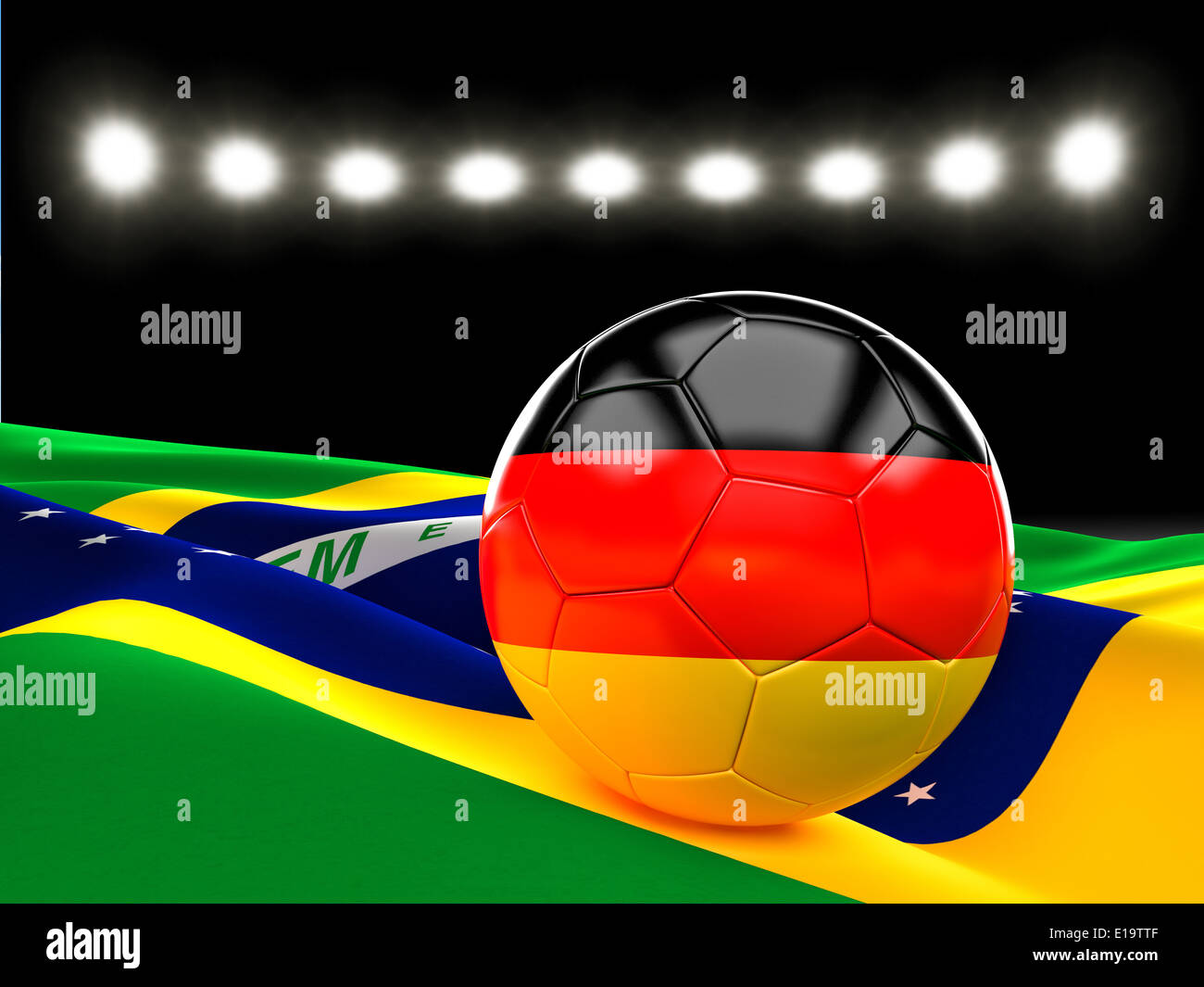 german soccer ball 3d image on white Stock Photo - Alamy