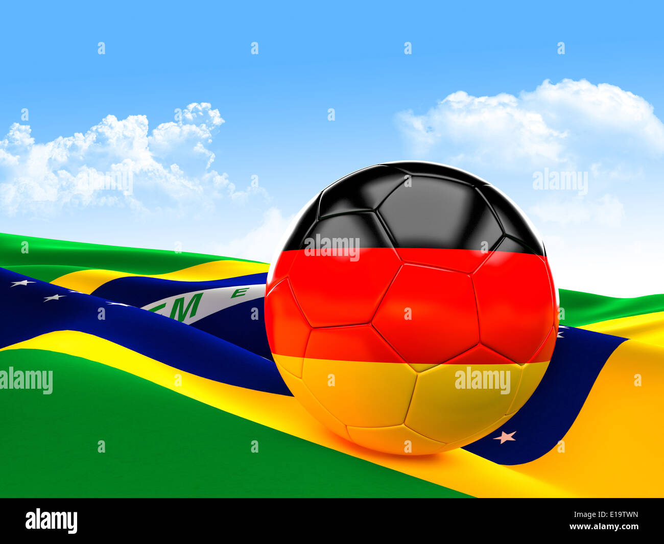 german soccer ball 3d image on white Stock Photo - Alamy