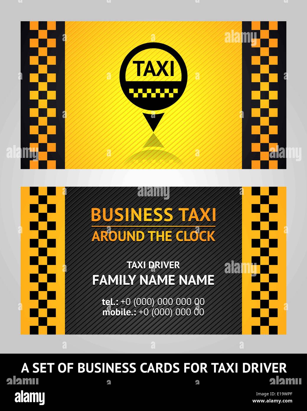 Business cards taxi, vector illustration template 10eps Stock Vector ...