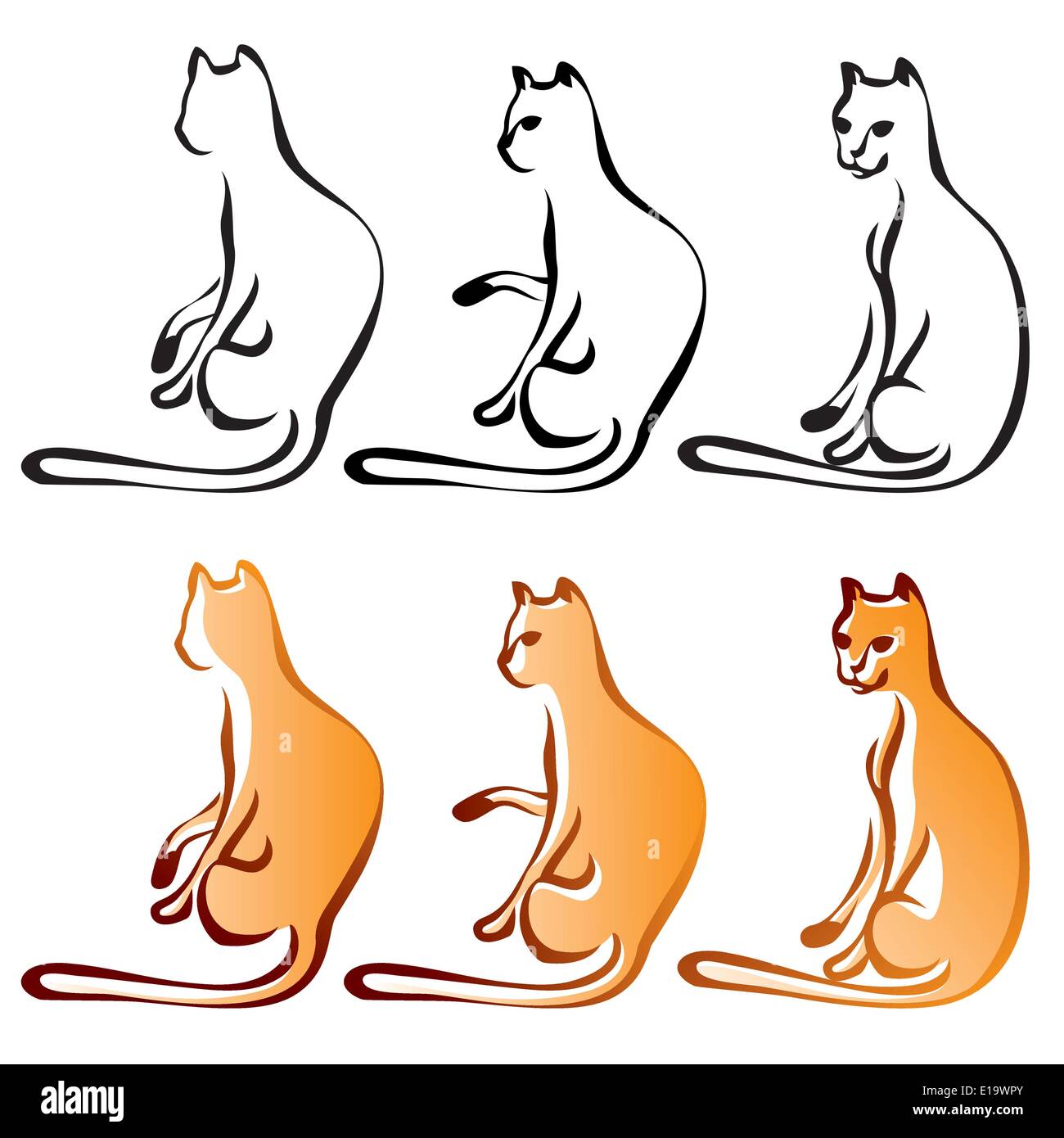 The cats back Stock Vector Images - Alamy