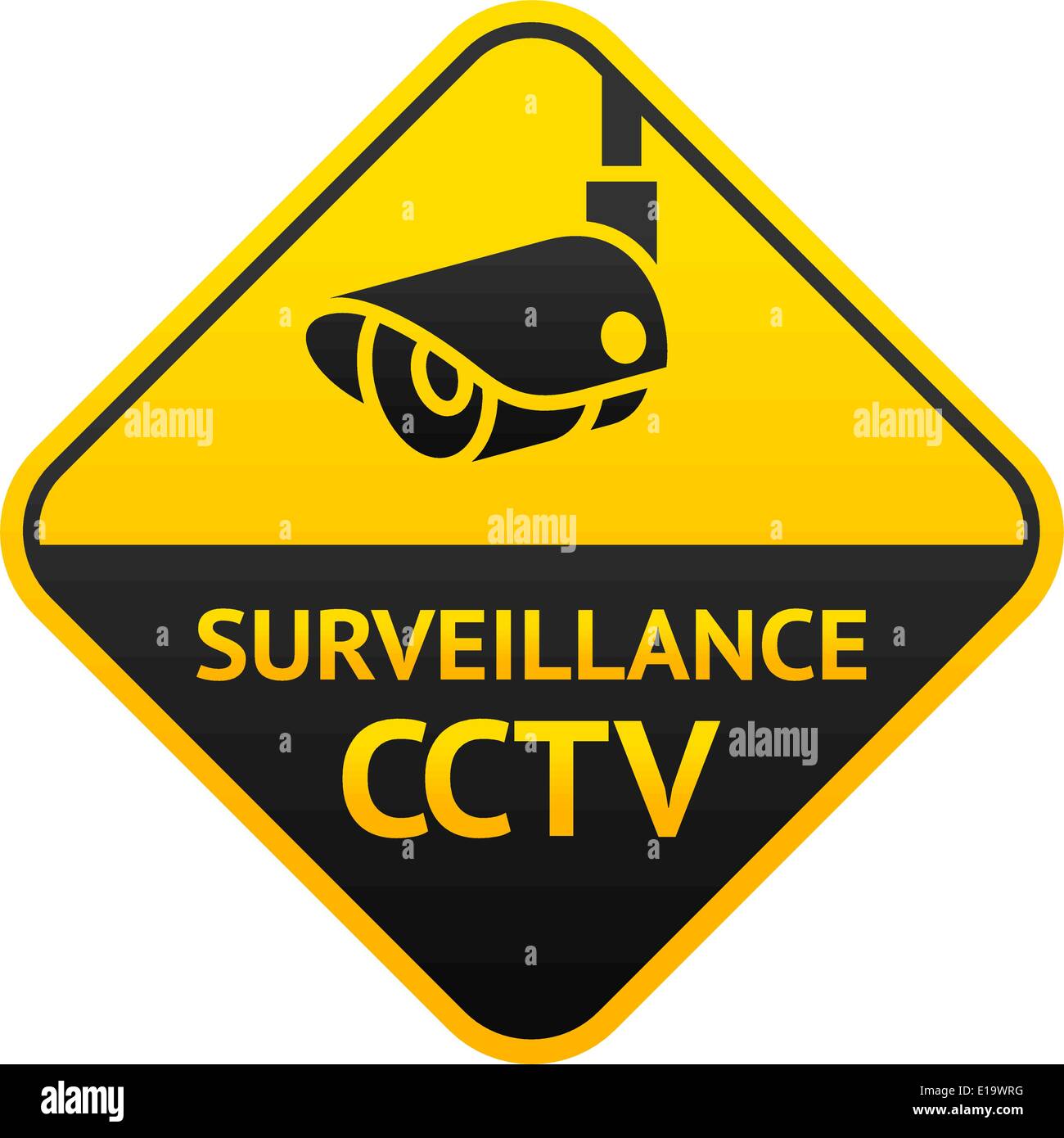 Warning Sticker for Security Alarm CCTV Camera Surveillance Stock ...