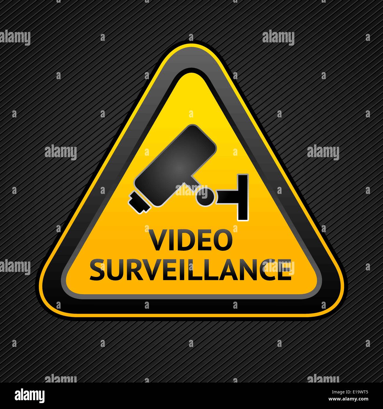CCTV triangle symbols, web button camera surveillance Stock Vector ...