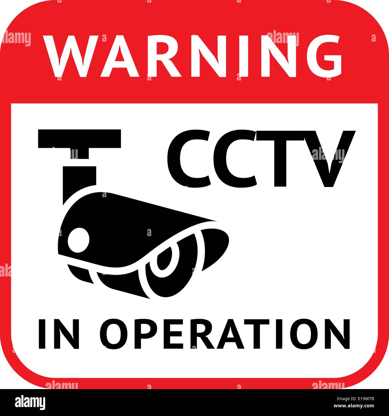 Warning Sticker for Security Alarm CCTV Camera Surveillance Stock ...