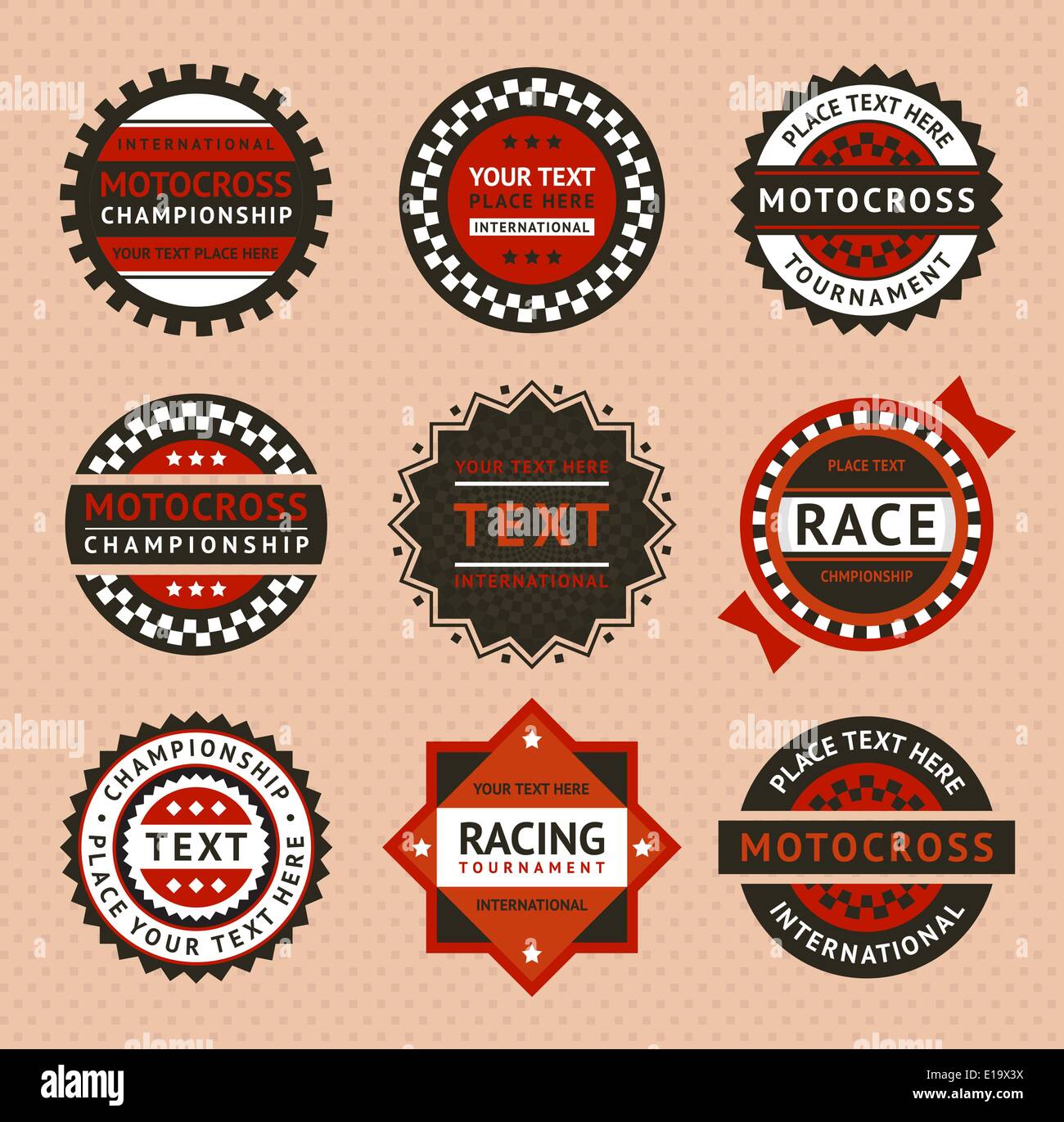 Racing labels - vintage style, vector illustration Stock Vector Image ...