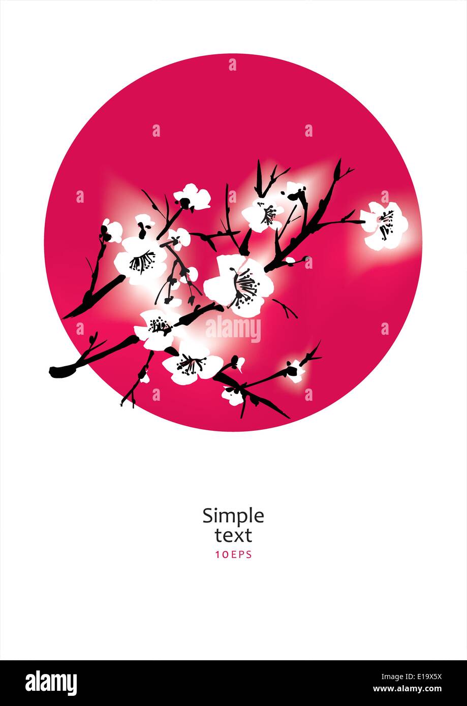 Sakura in white Stock Vector Images - Alamy