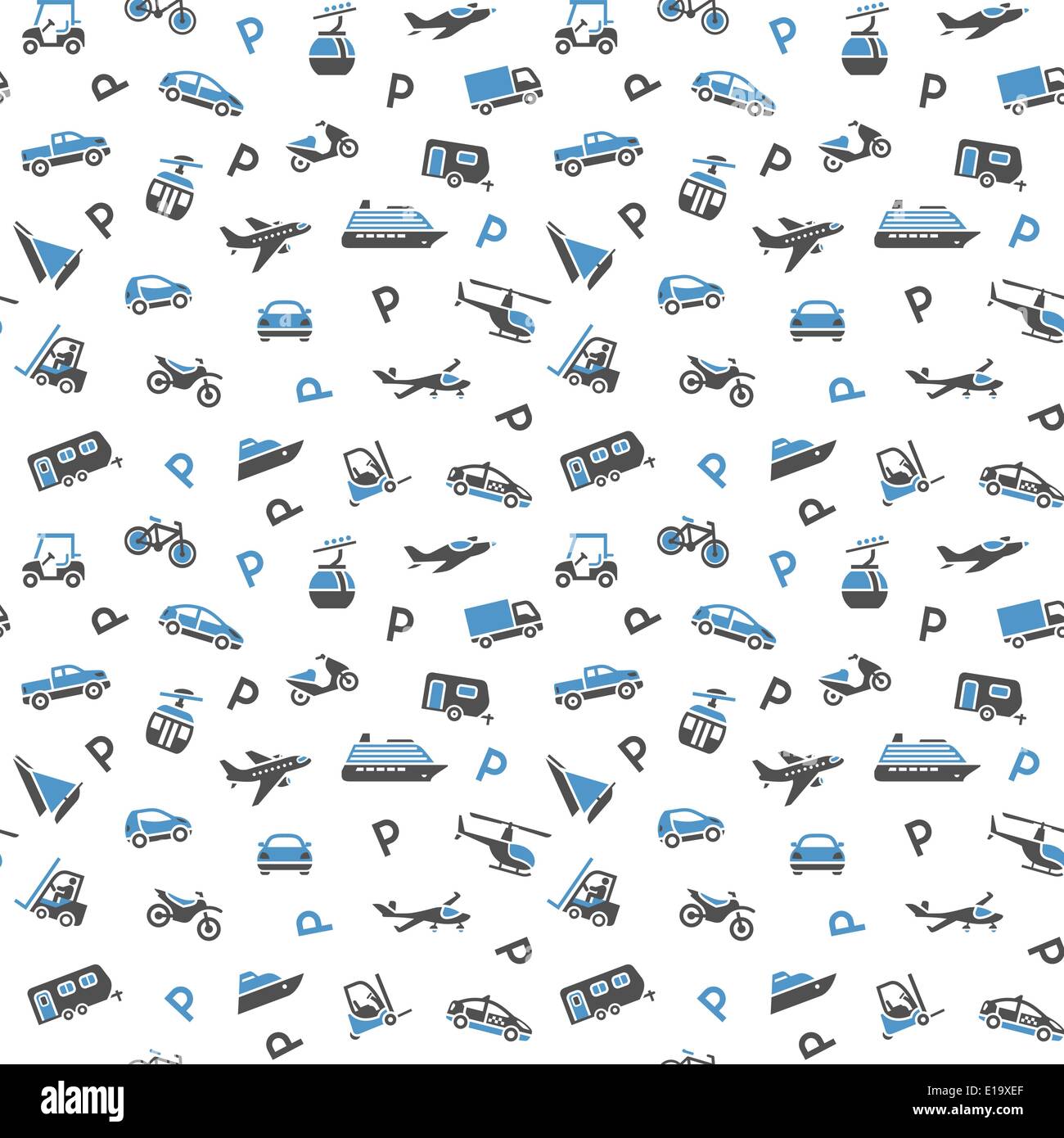 Seamless backdrop, transport icons, wallpaper, vector design Stock ...