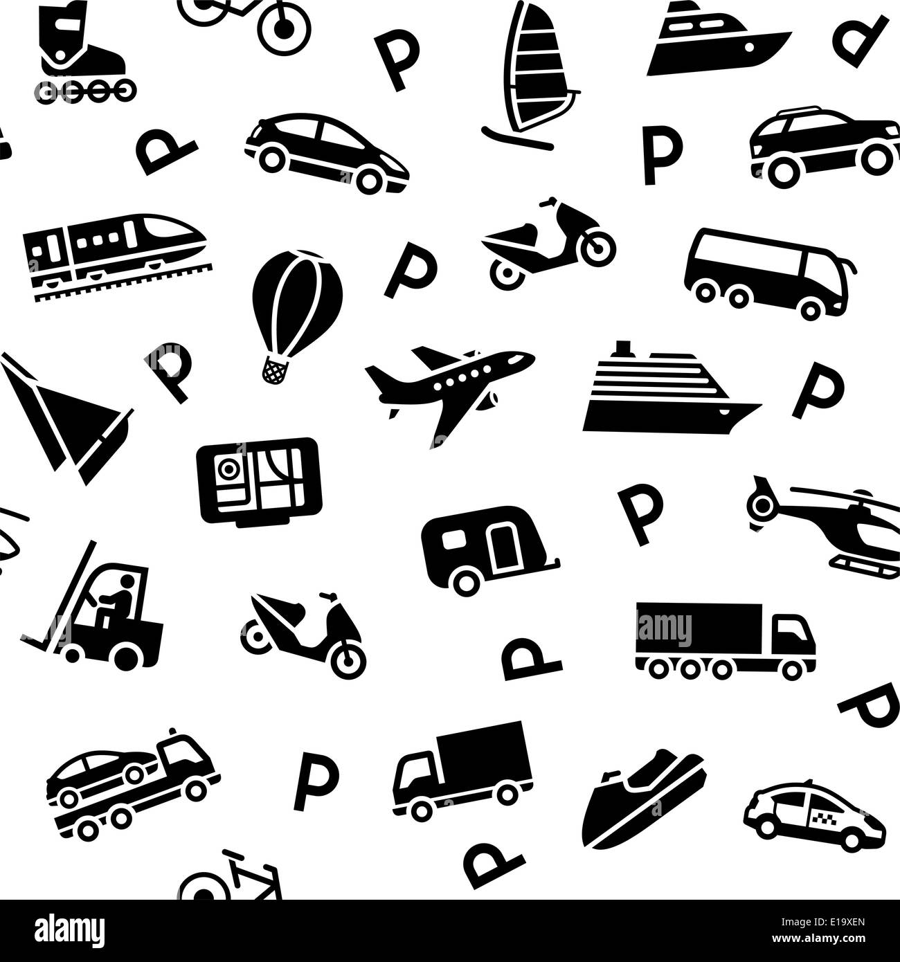 Seamless background transport pattern, vector design element Stock ...