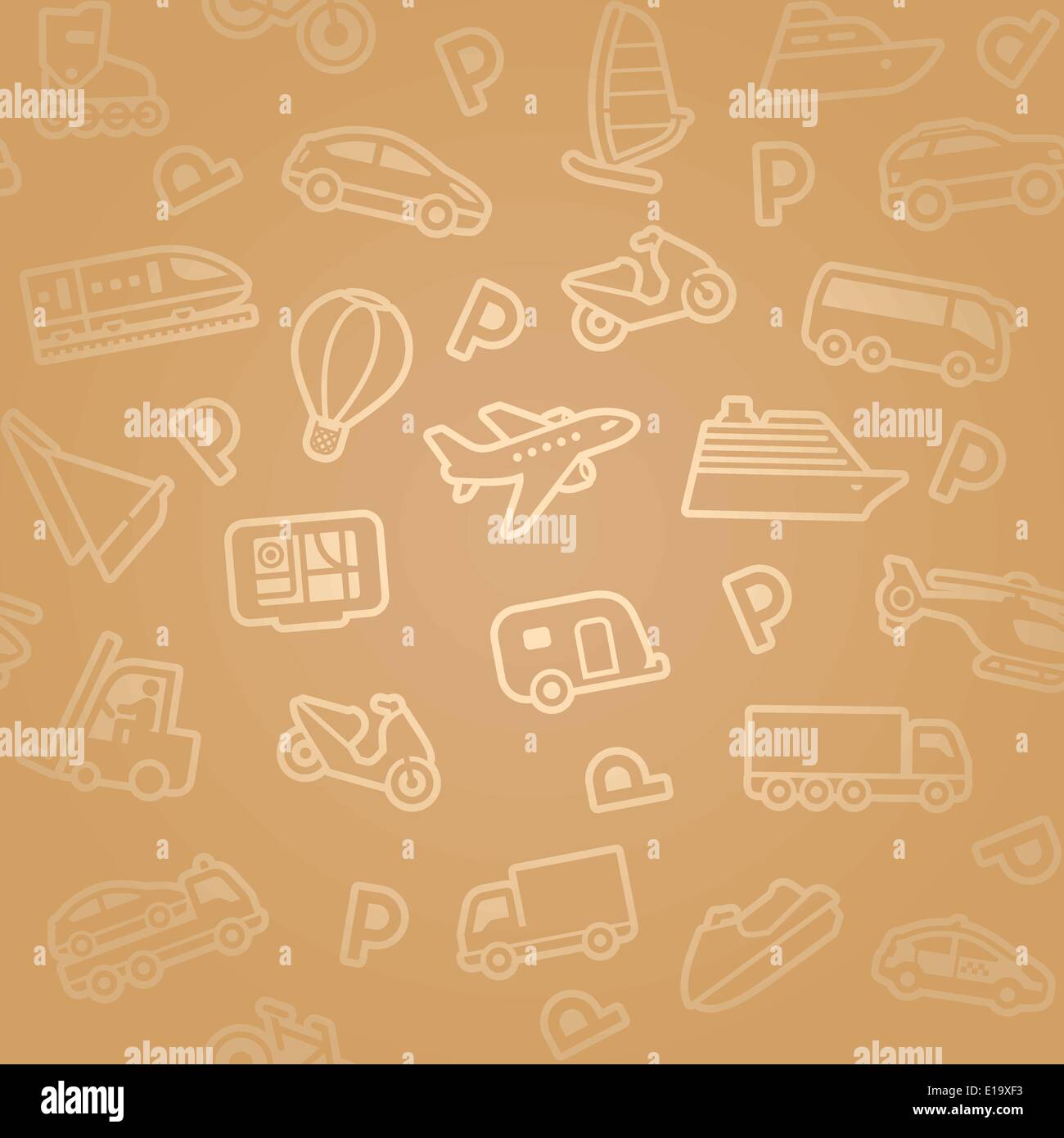 Seamless background. Gold transport icons Stock Vector Image & Art - Alamy
